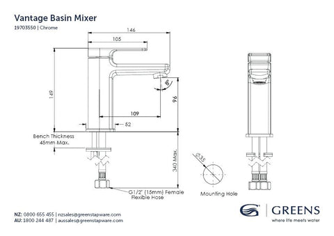 Vantage Fixed Basin Mixer – Lucino Vanities